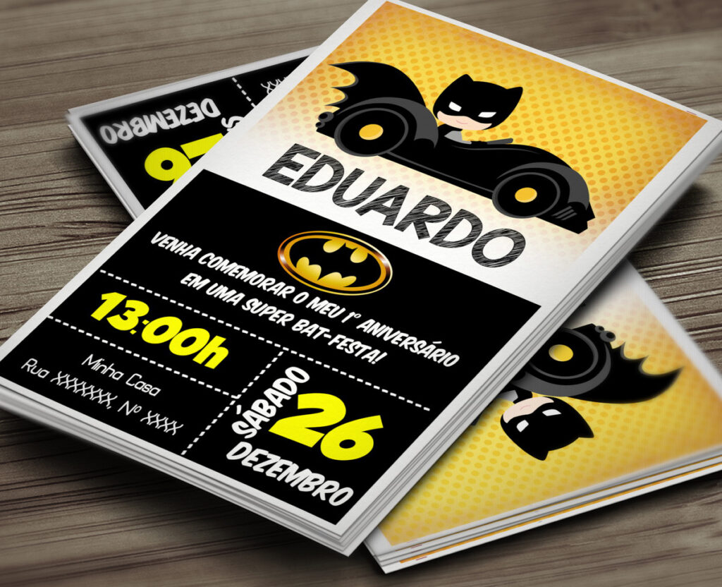Convite Digital Batman Cute/Baby – Montando a Sua Festa Oficial
