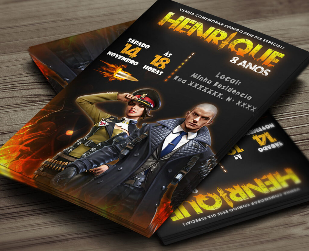Convite Digital Free Fire – Montando a Sua Festa Oficial
