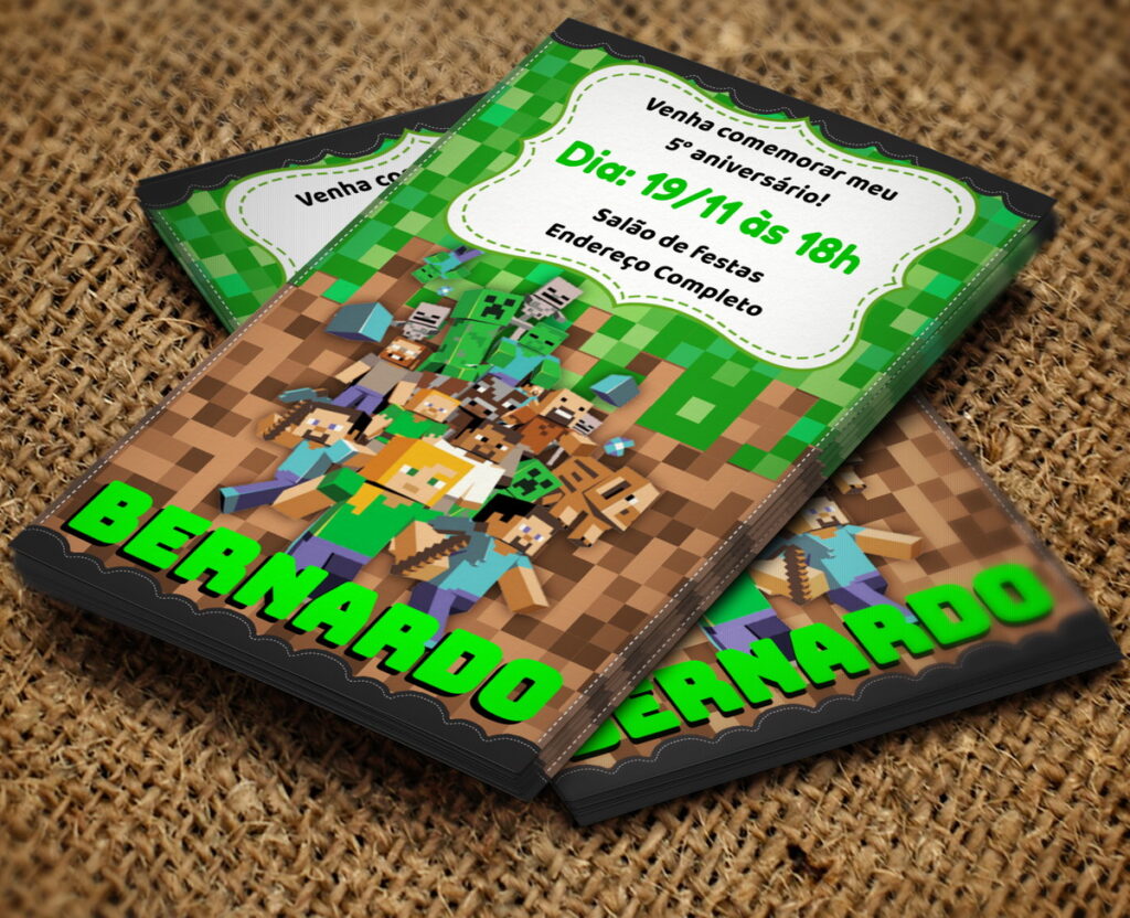 Convite Digital Minecraft – Montando a Sua Festa Oficial