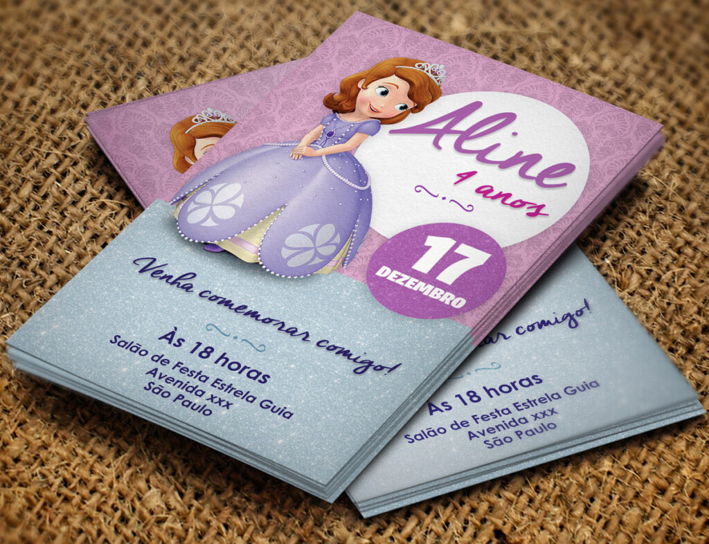 Convite Digital Princesa Sofia – Montando a Sua Festa Oficial