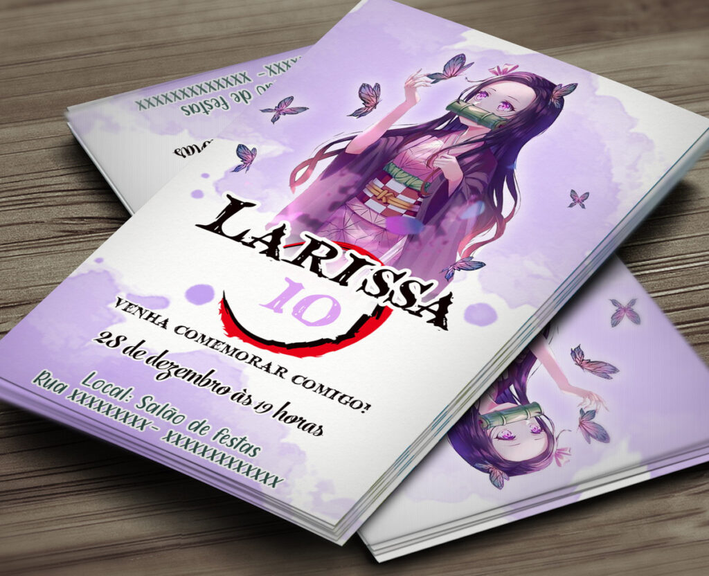 Convite Digital Nezuko Kamado Demon Slayer – Montando a Sua Festa Oficial