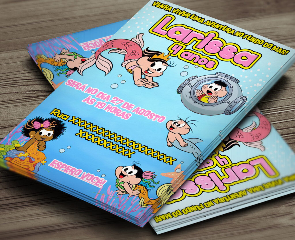 Convite Digital Turma da Mônica Fundo do Mar – Montando a Sua Festa Oficial