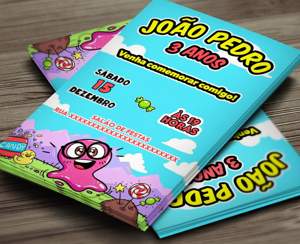 Convite Digital Slime Sam Sapeca Mod 1 – Montando a Sua Festa Oficial