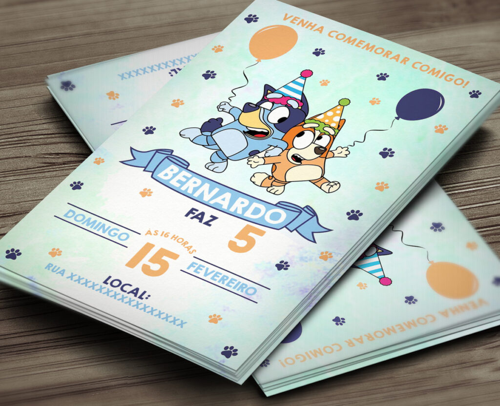 Convite Digital Bluey – Montando a Sua Festa Oficial