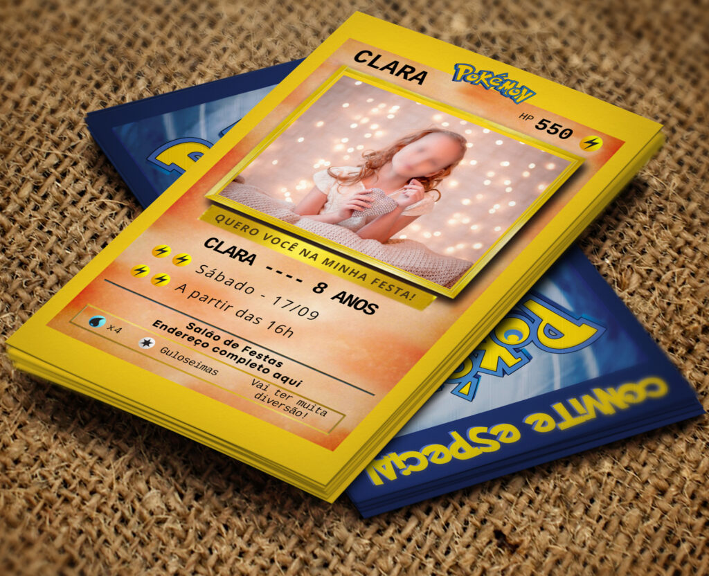 Convite Digital Card Pokémon – Montando a Sua Festa Oficial