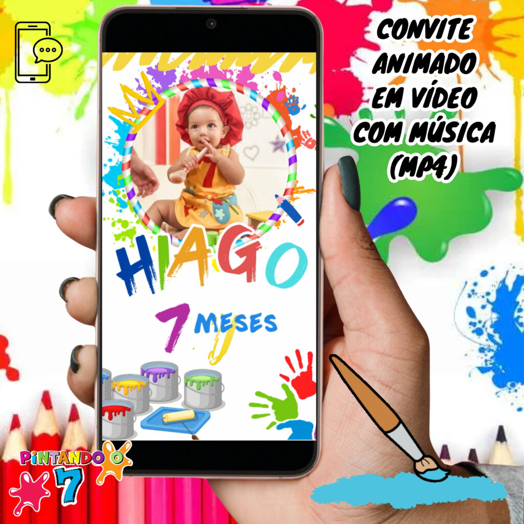 Convite Animado Vertical Pintando o Sete em Vídeo com Música – Montando ...