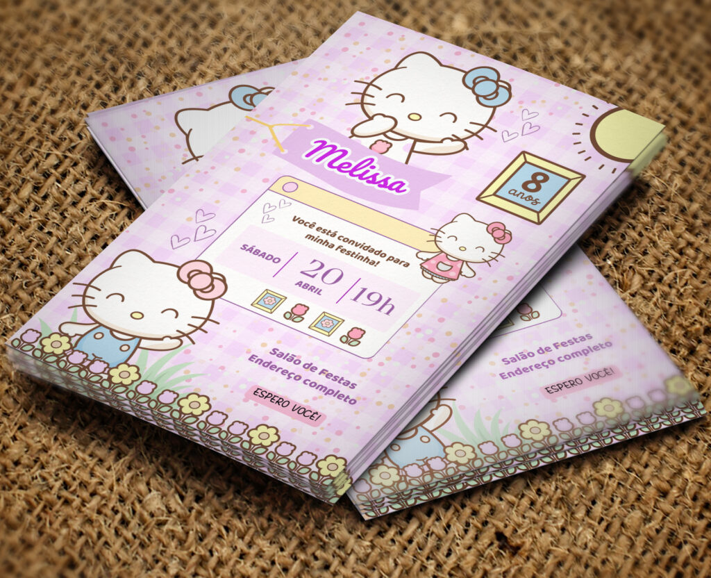 Convite Digital Hello Kitty Mod 7 – Montando a Sua Festa Oficial