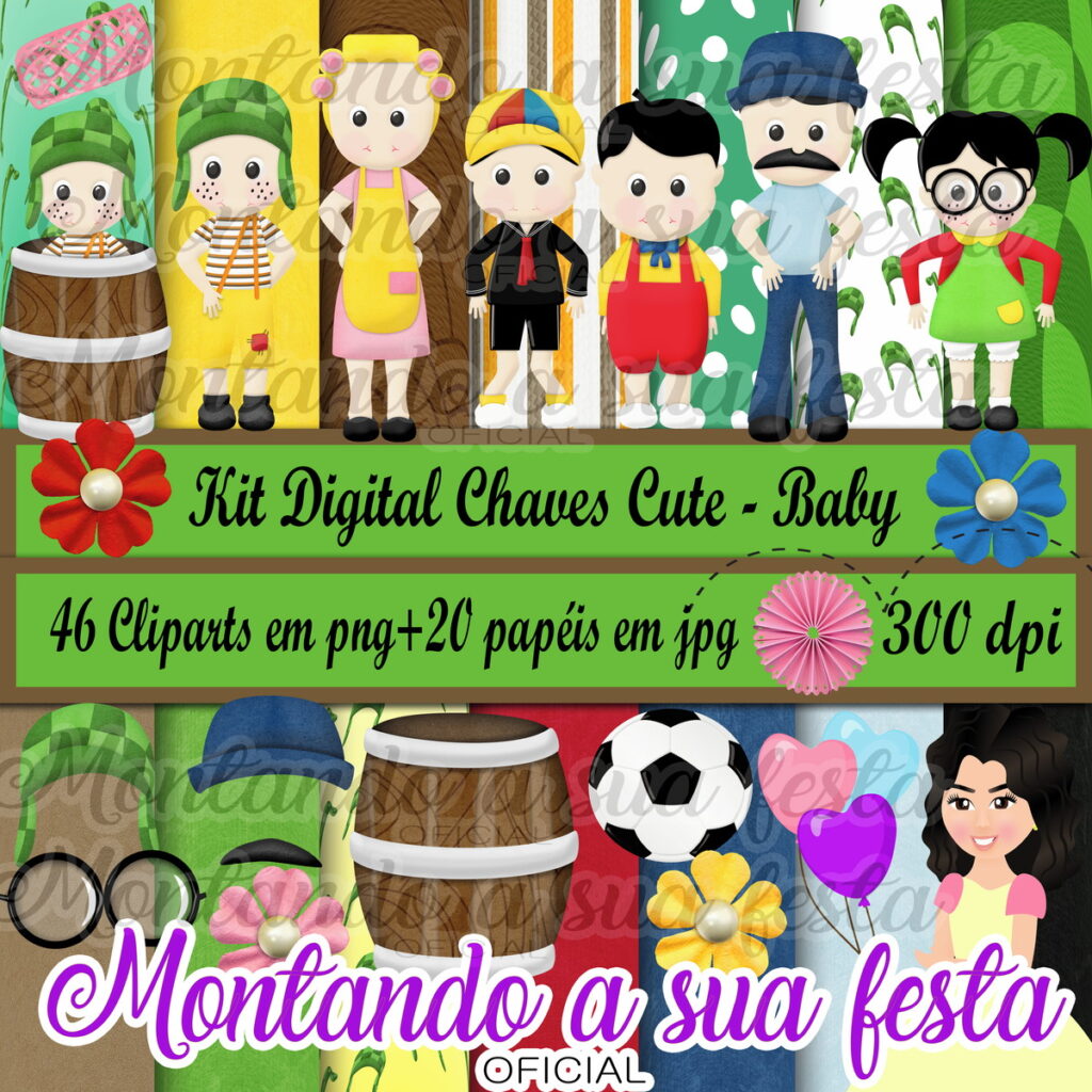 Kit Digital Chaves Cute – Baby – Montando a Sua Festa Oficial