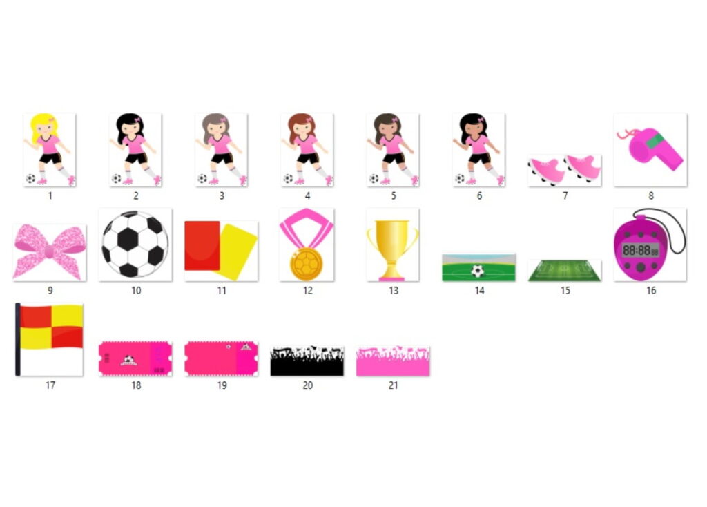 Kit Digital Futebol Feminino – Jogadora de Futebol – Montando a Sua ...