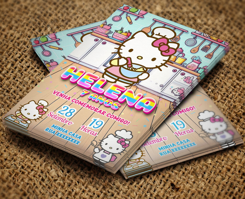 Convite Digital Hello Kitty Confeiteira Cozinheira – Montando a Sua ...