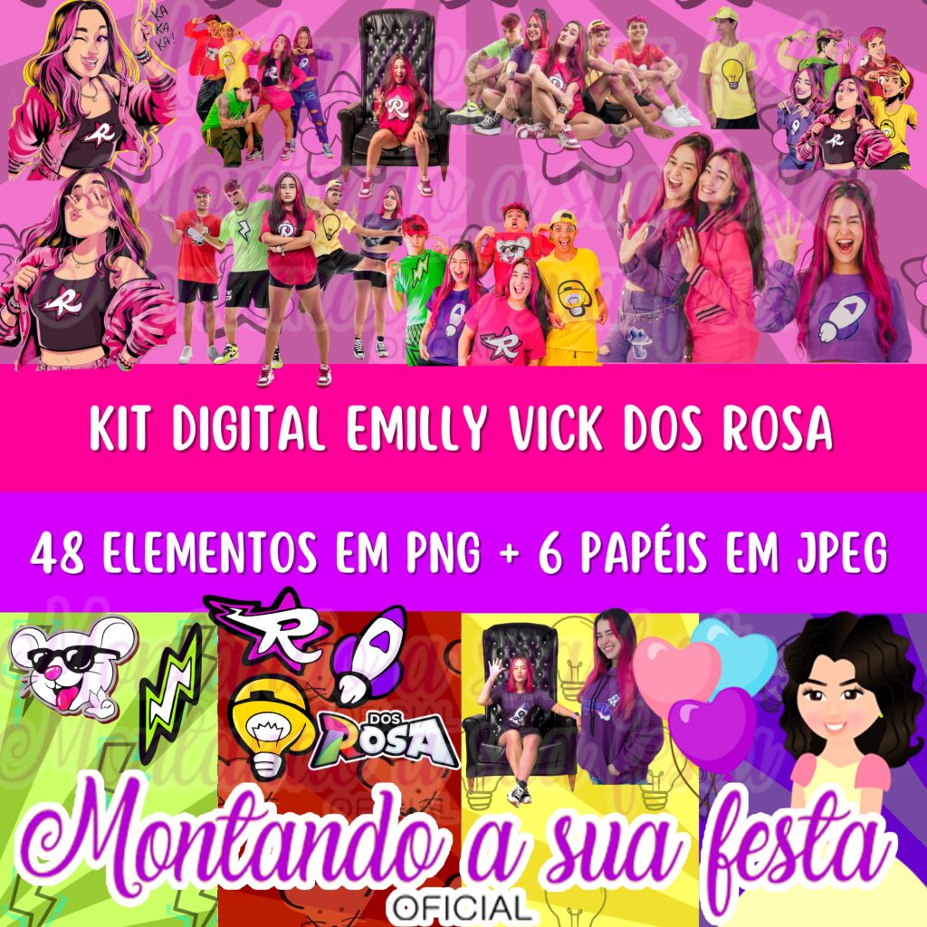 Kit Digital Emilly Vick Dos Rosa – Montando a Sua Festa Oficial