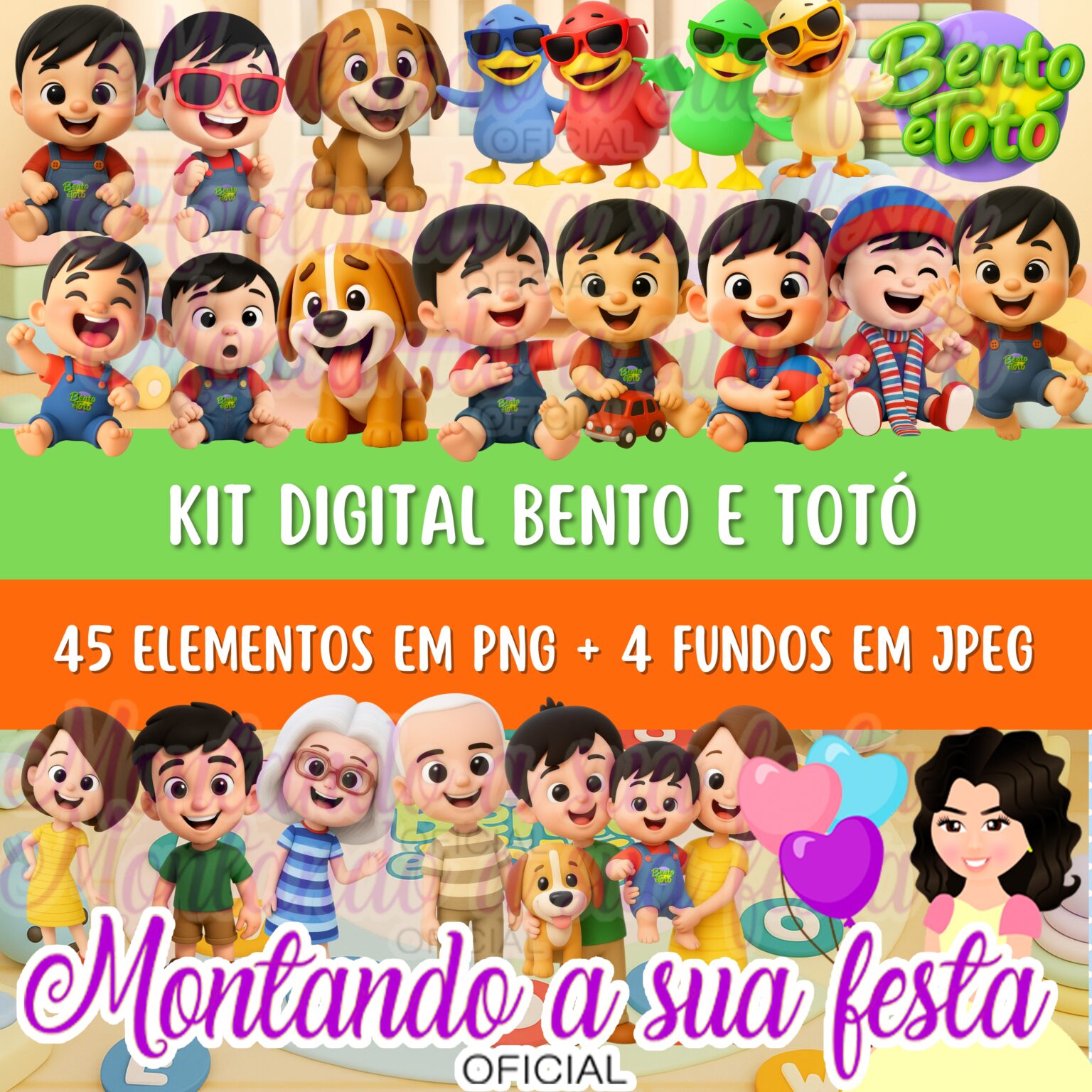 Kit Digital Bento e Totó – Montando a Sua Festa Oficial